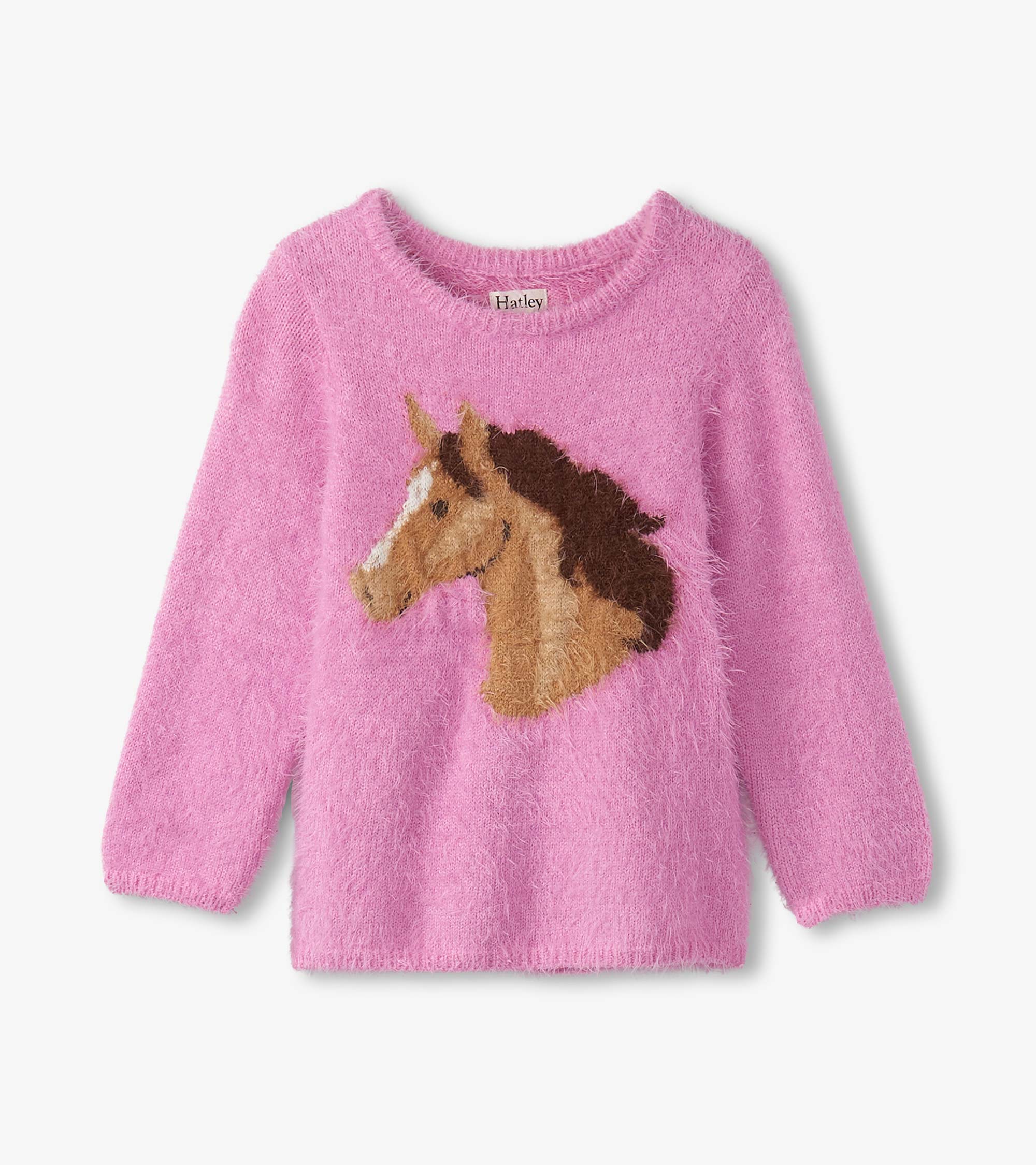 Girls Horse Furry Sweater